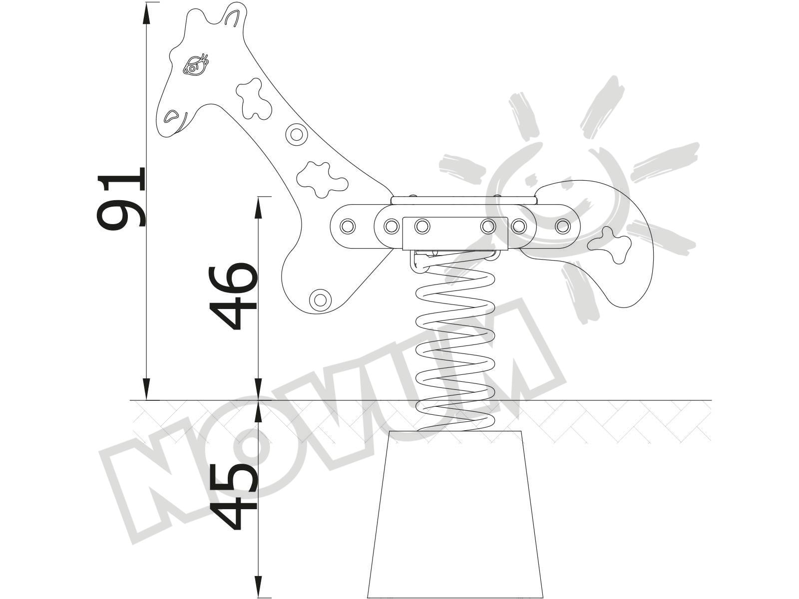 Giraffe Rocker / concrete base | 3003EPZ