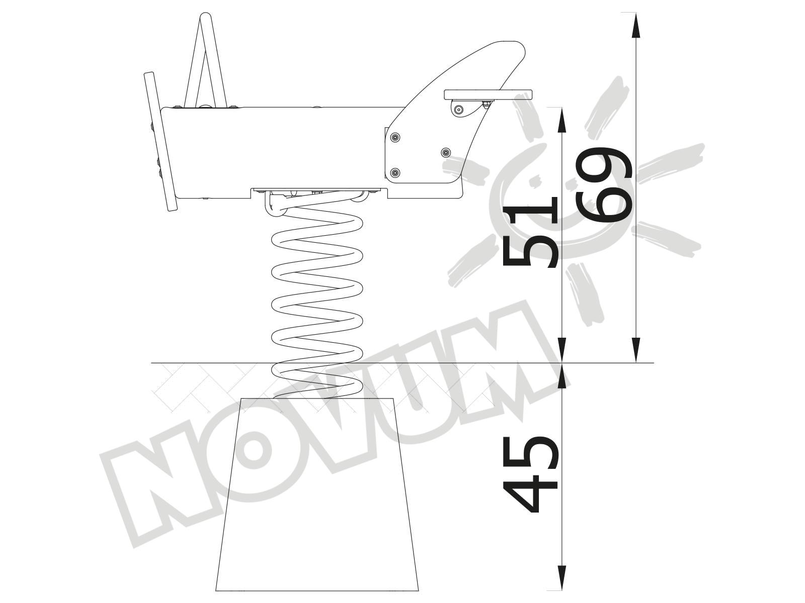 Plane rocker Robinio / concrete base | 30101