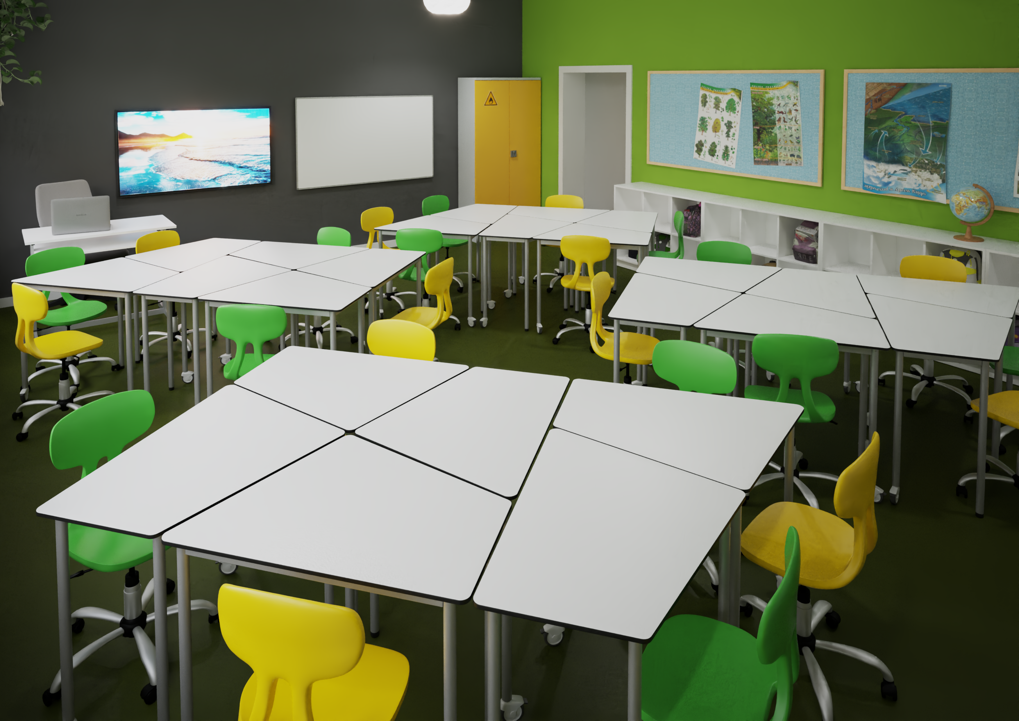 School classroom with Moove+ mobile tables | WIZ-SZK-MB-0057 | Moje ...