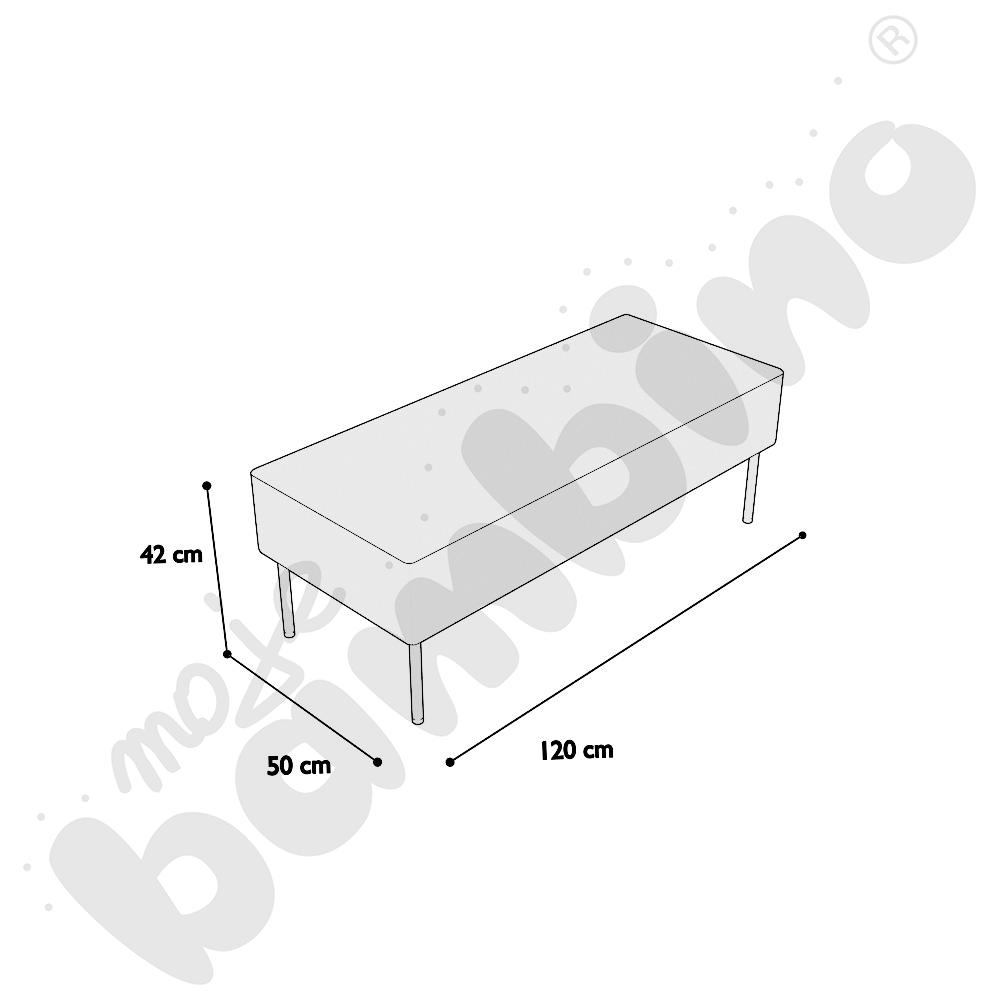 Versa pouf 120 x 50 cm with plastic feet, frame light grey, fabric BD17 ...
