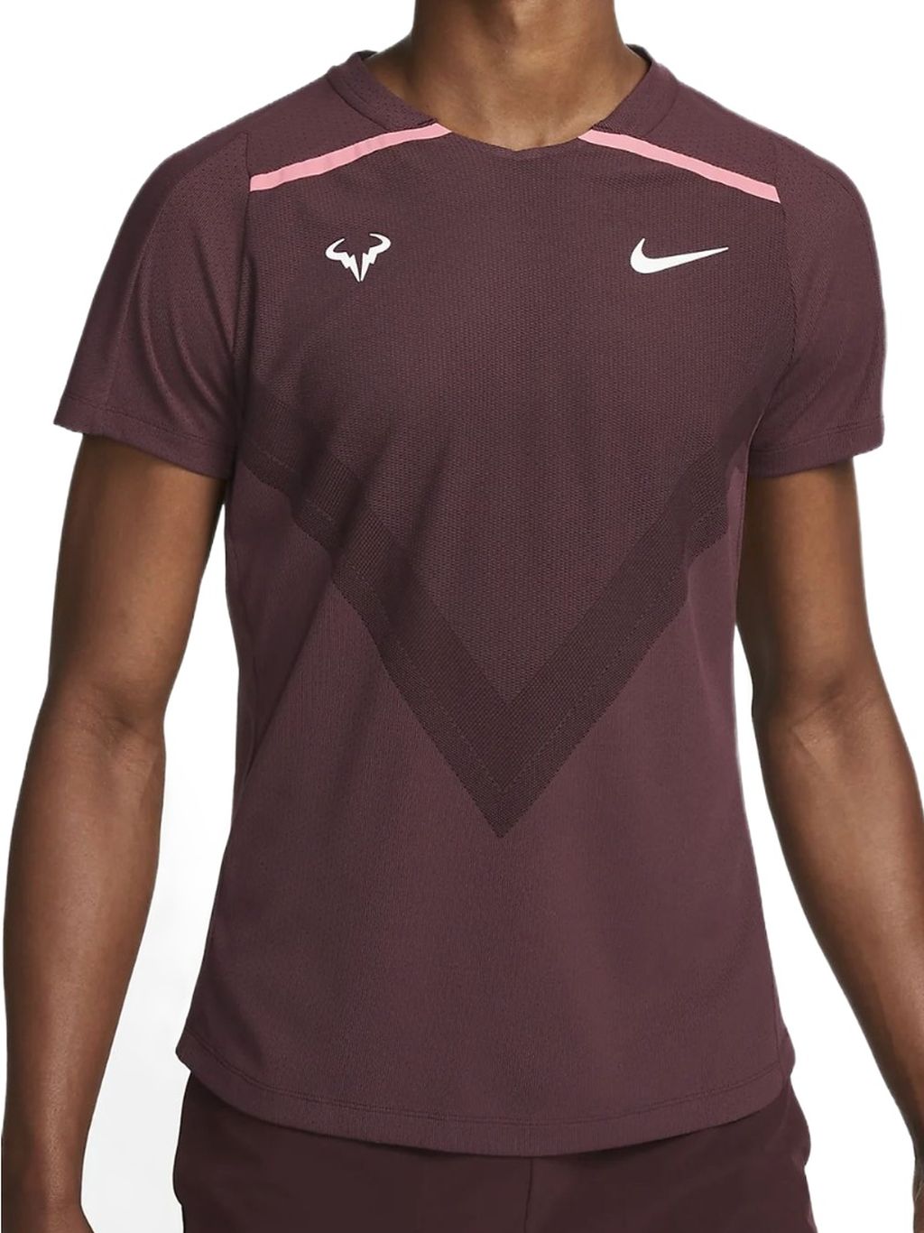 Nike Court Dri-Fit Advantage Rafa Top - burgundy crush/pink gaze/white ...